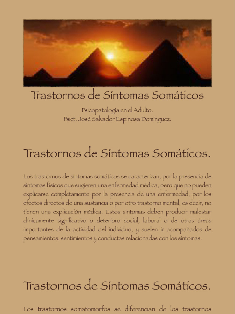 10° Trastornos de síntomas somáticos | PDF | Ansiedad | Trastorno mental