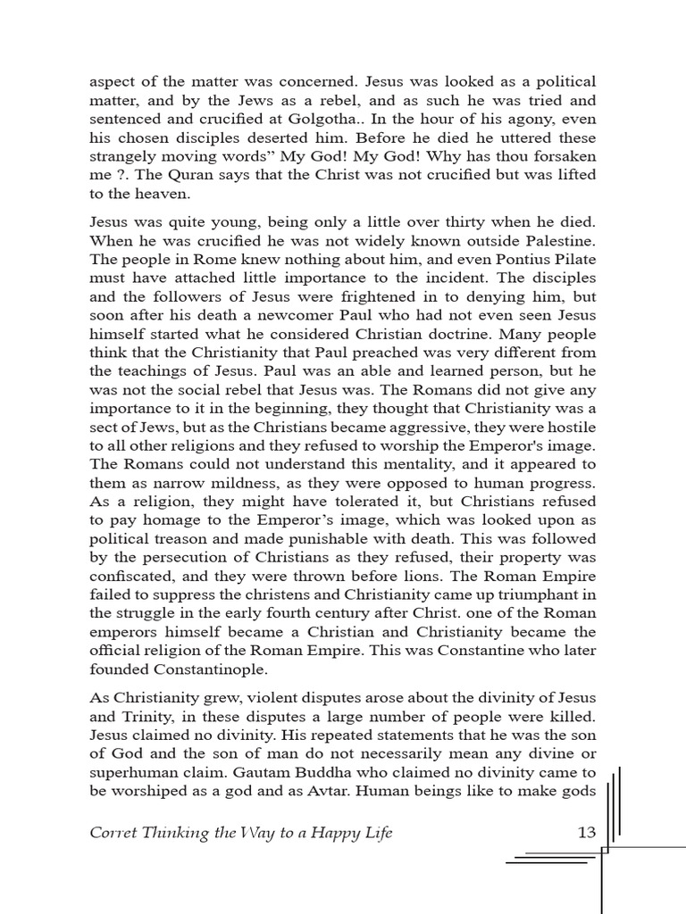 Correct Thinking The Way To A Happy Life-Version 1 13 | PDF | Jesus ...