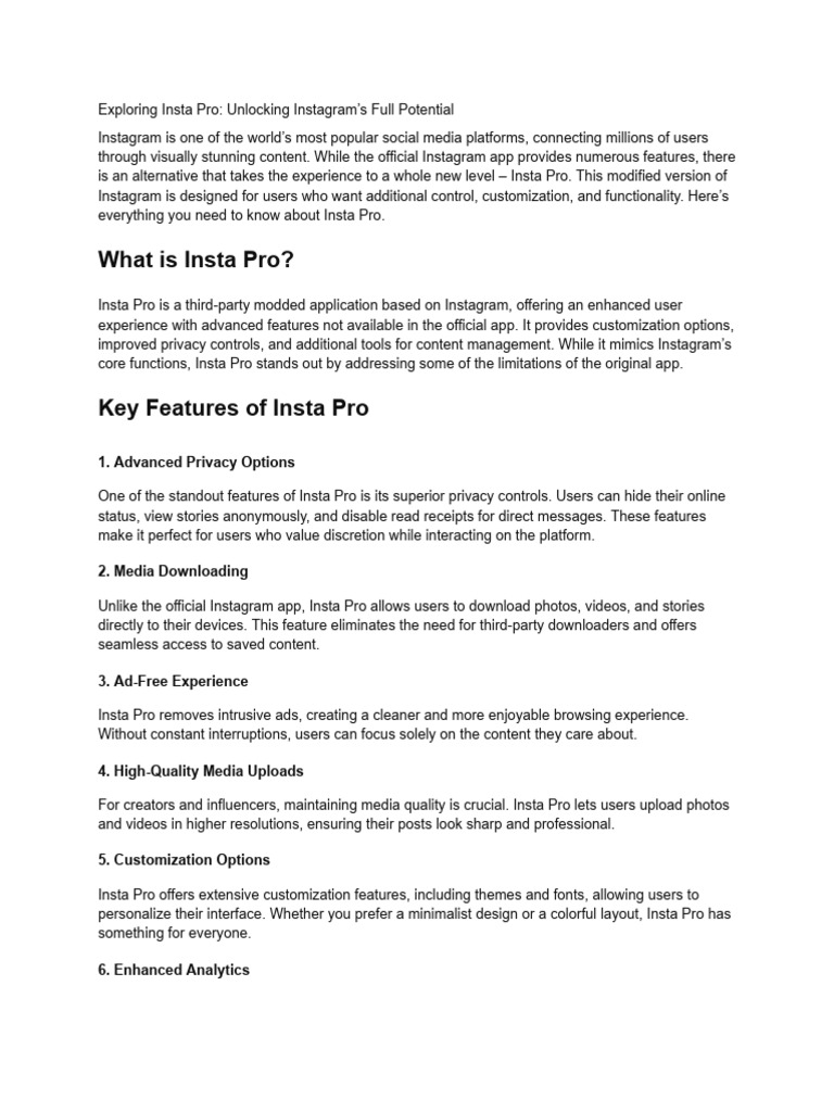How to download Insta Pro | PDF | Mobile App | Internet Privacy