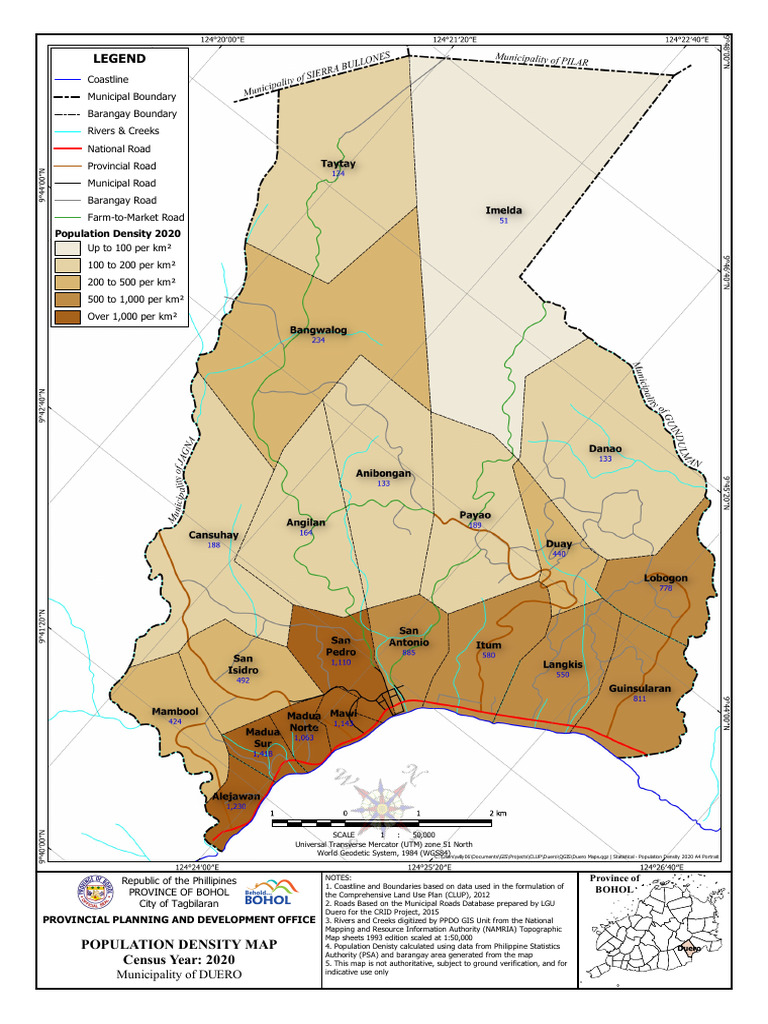 2020 Population Density Map of Duero | PDF