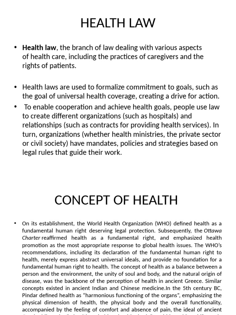 Overview of Health Law and Rights | PDF | World Health Organization ...