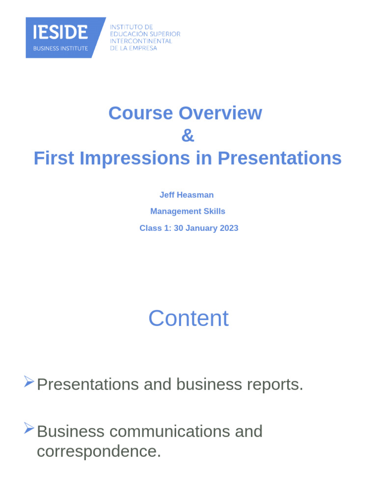 IESIDE - Class1 - 29.01.24 | PDF