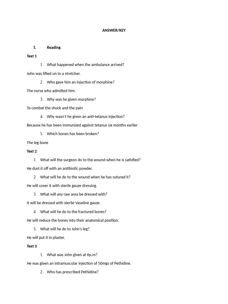 Answer To Questions For Final Test | PDF