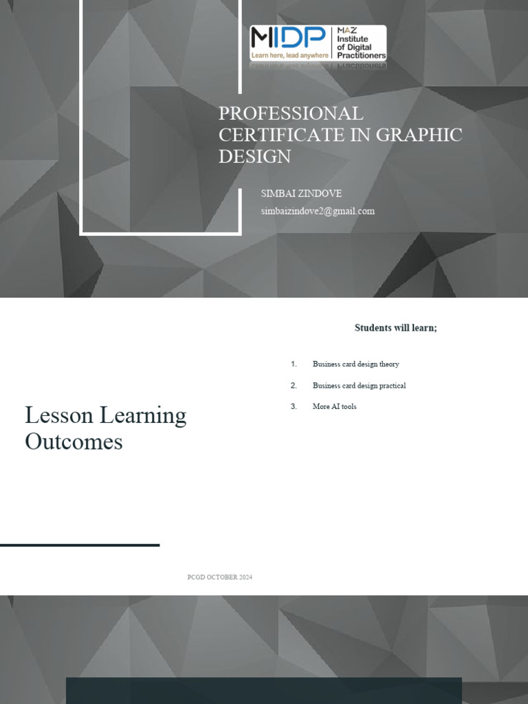 Lesson 10 - Business Card Design 2 | PDF