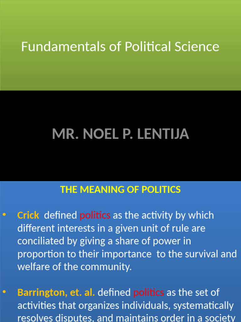 Fundamentals of Political Science | PDF | Power (Social And Political ...