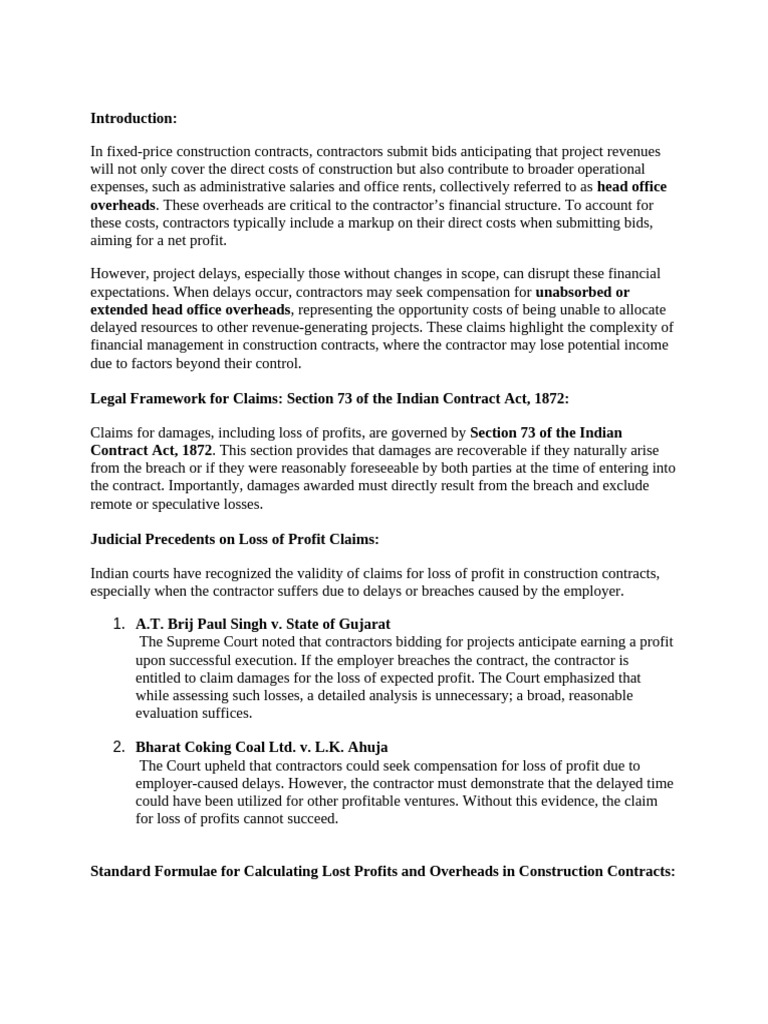 Research on Construction Claims | PDF | Damages | Employment