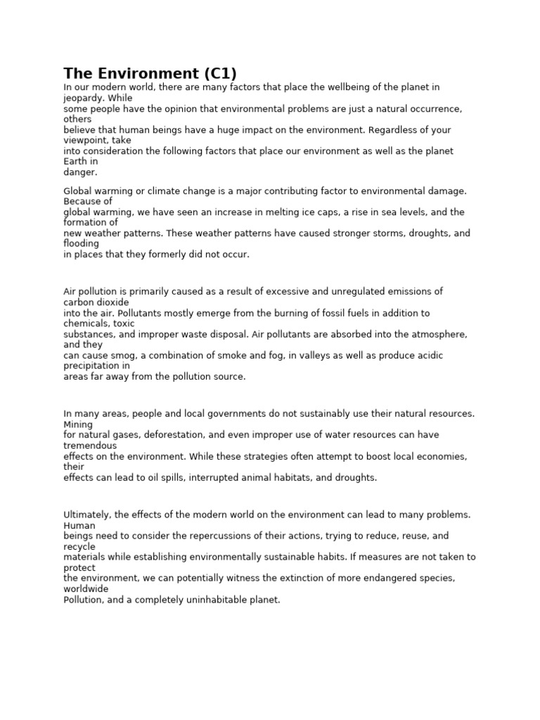 The Environment | PDF | Climate Change | Natural Environment