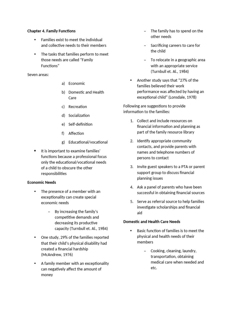 Family-Functions-handout | PDF | Recreation | Disability