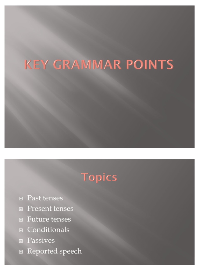 Key Grammar Points of Cleodora | PDF | Grammatical Tense | Verb