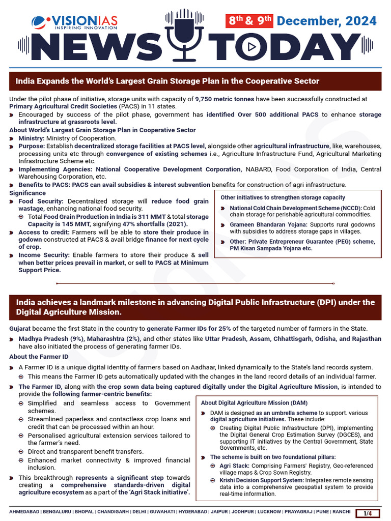 VisionIAS Daily Current Affairs 08 & 09 December 2024 | PDF | Galaxy ...