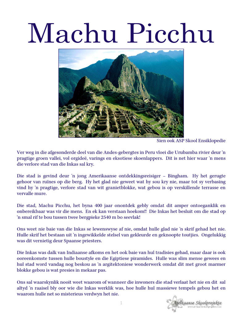 Machu Picchu | PDF