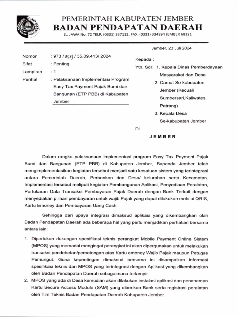 Pelaksanaan Implementasi Etp PBB | PDF