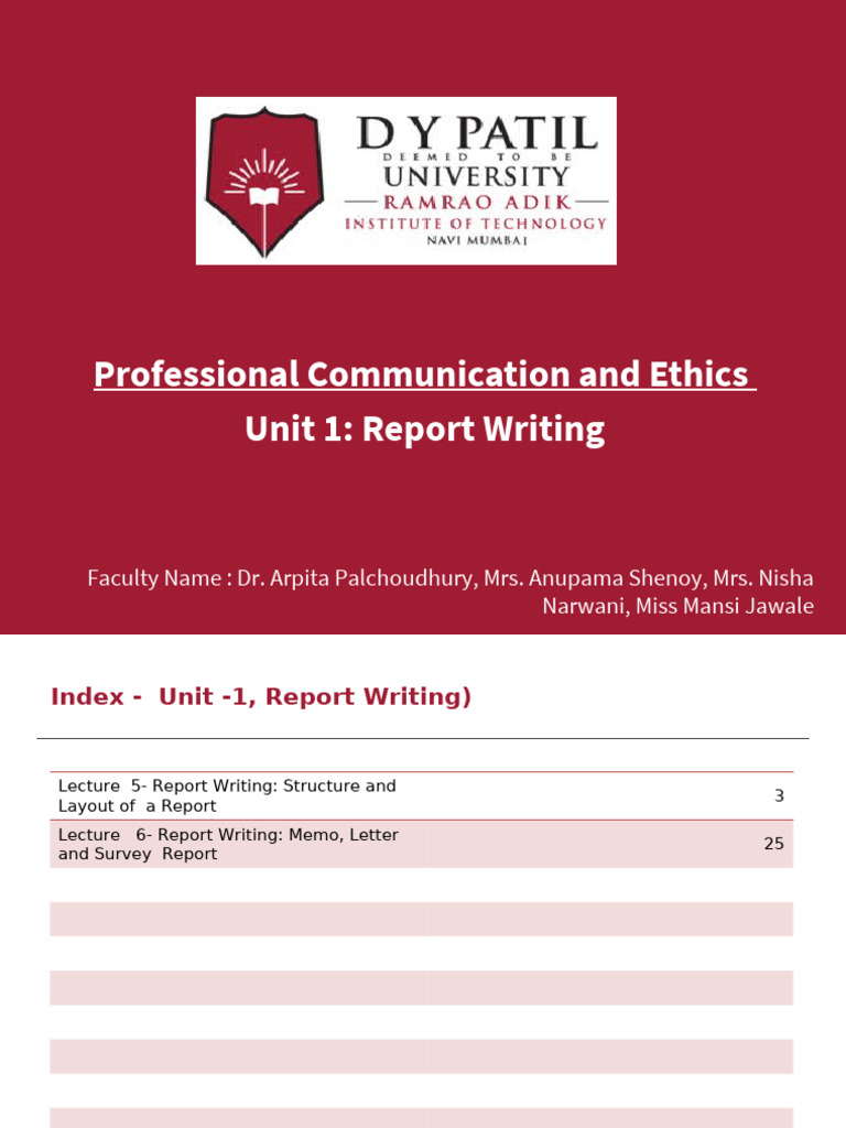 PCE II - Lecture 5 6 - Unit-1 | PDF | Memorandum