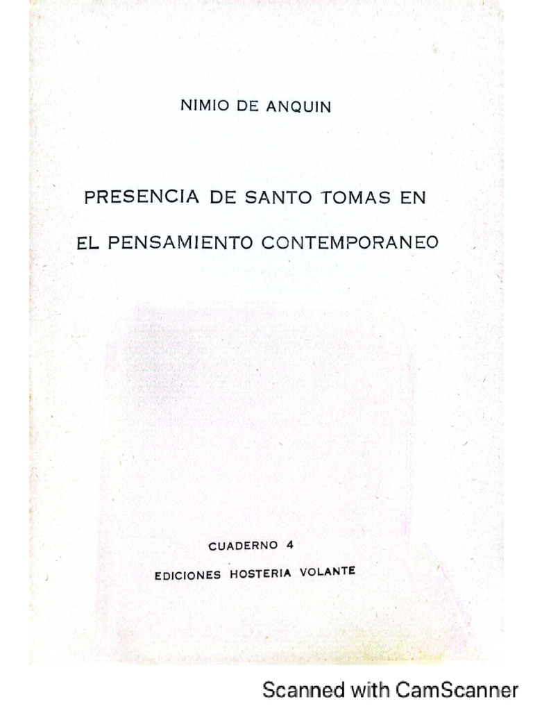 Nimio de Anquín, Presencia de Santo Tomá | PDF