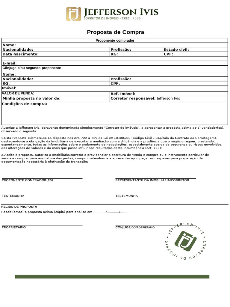 Ficha de Proposta - Alain | PDF