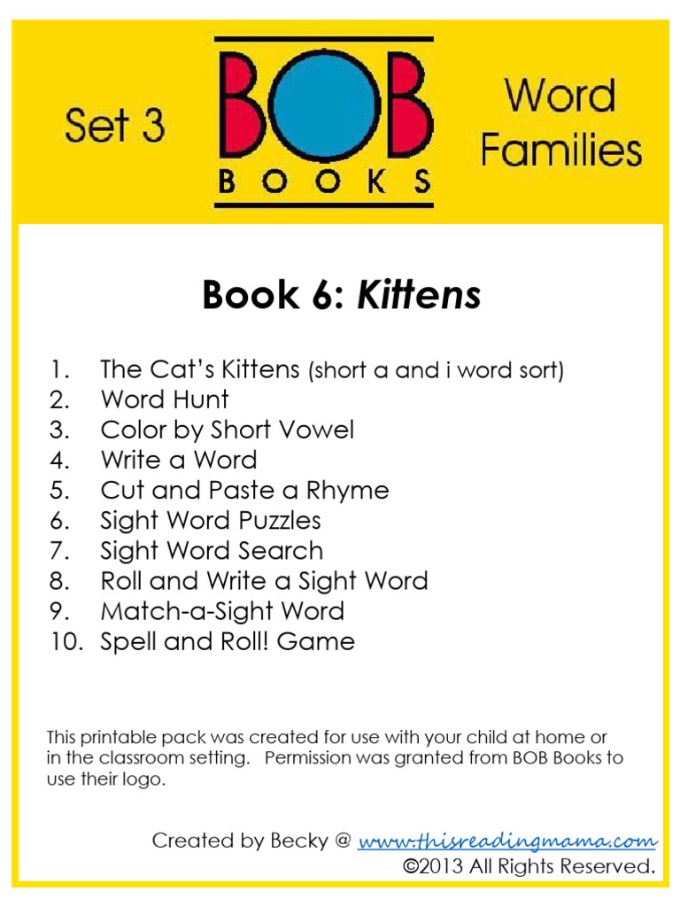 Kittens S3B6 ThisReadingMama | PDF