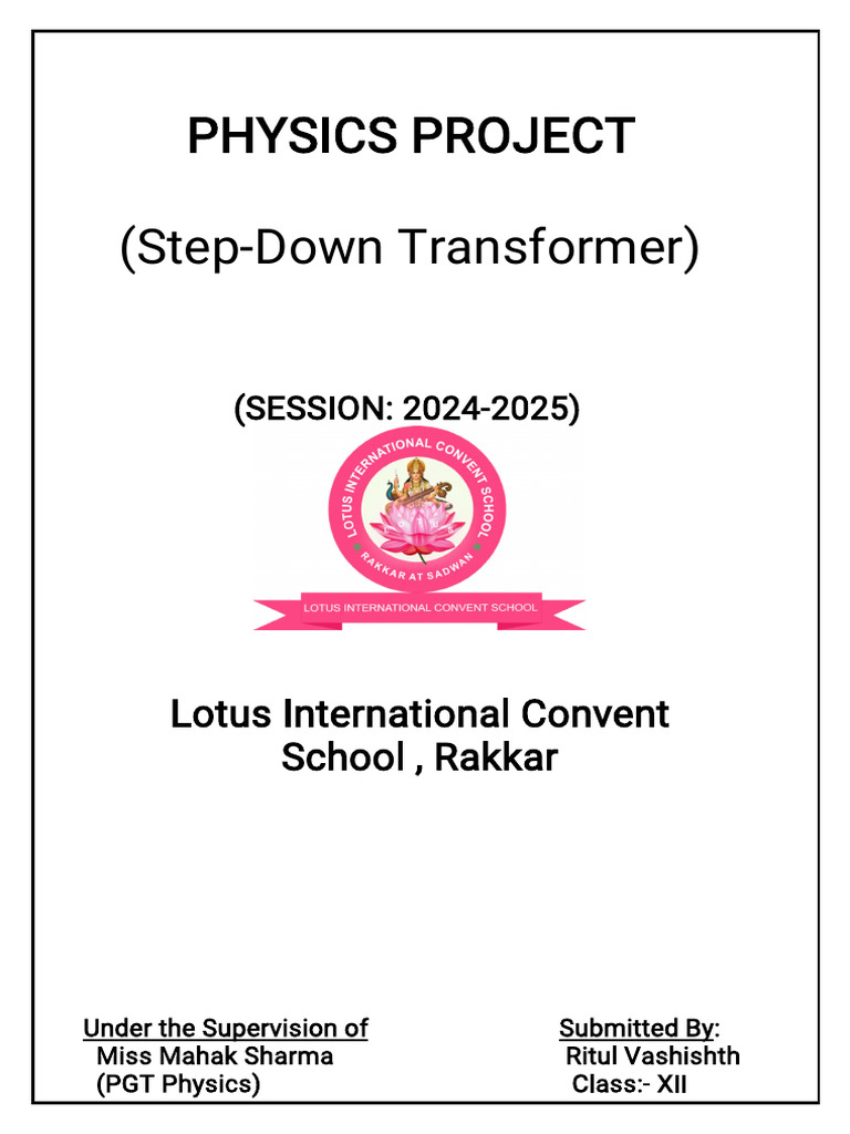 Step-Down Transformer Project | PDF | Inductor | Transformer