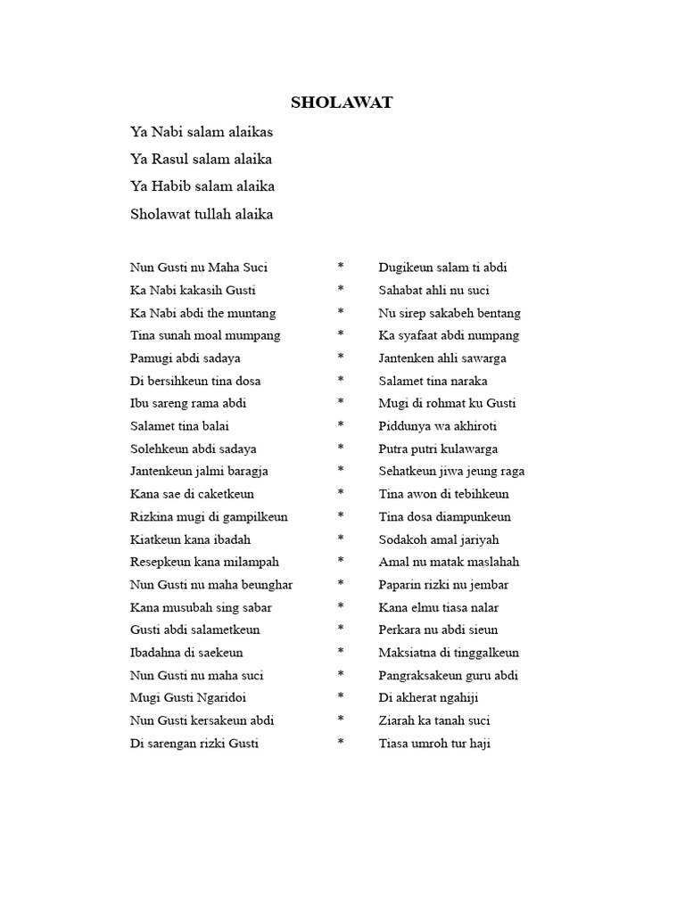 SHOLAWAT Mamah | PDF