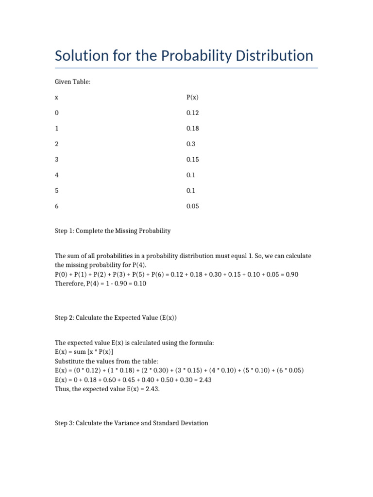 Probability Distribution Analysis Guide | PDF