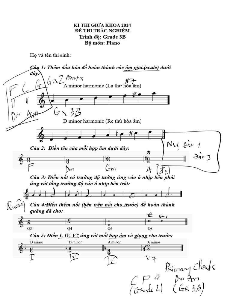 Đề Thi Kiến Thức Grade 3B Giải | PDF