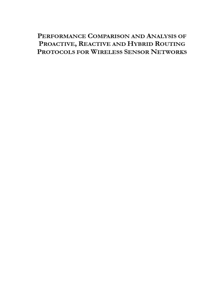 Performance Comparison And Analysis Of Proactive Reactive And Hybrid Routing Protocols For