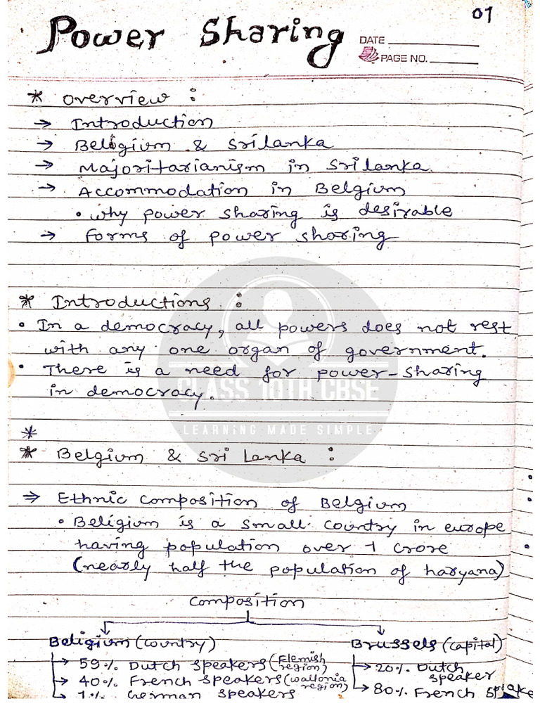 Power Sharing Notes | PDF