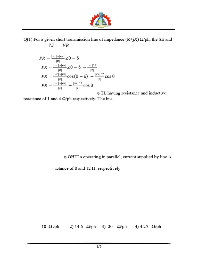 Sheets - Sheet (2) Power System Engineering | PDF | Capacitor ...