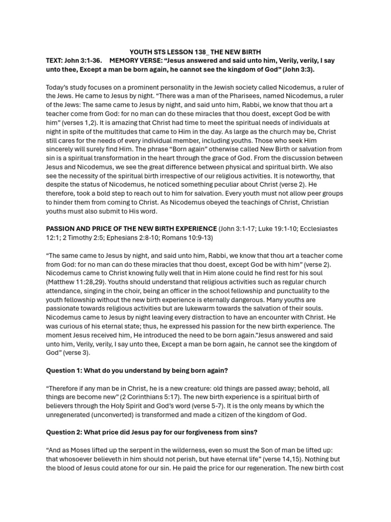 New Birth: Understanding Spiritual Renewal | PDF | Born Again | Jesus