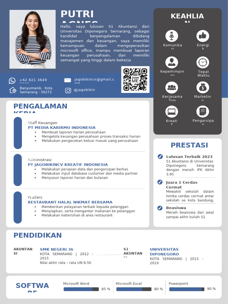 Template CV Dan Surat Lamaran Kode 072 File CV Resume Euk401 | PDF