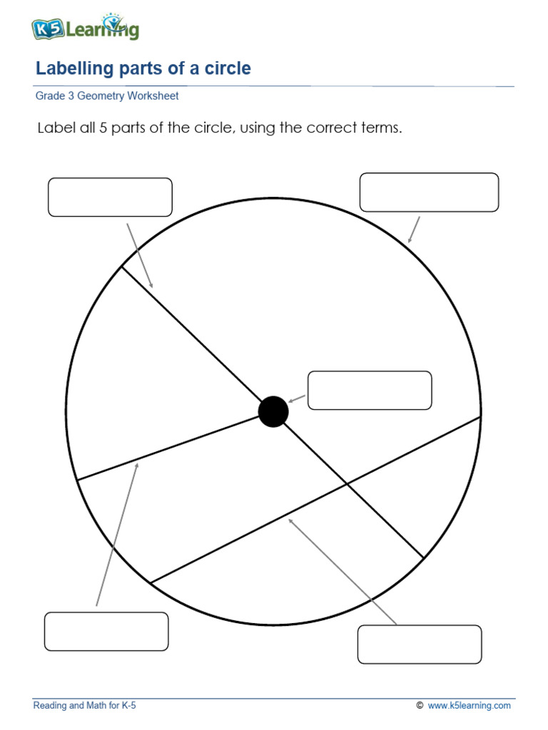 Grade 3 Geometry Circles Parts Labelling | PDF