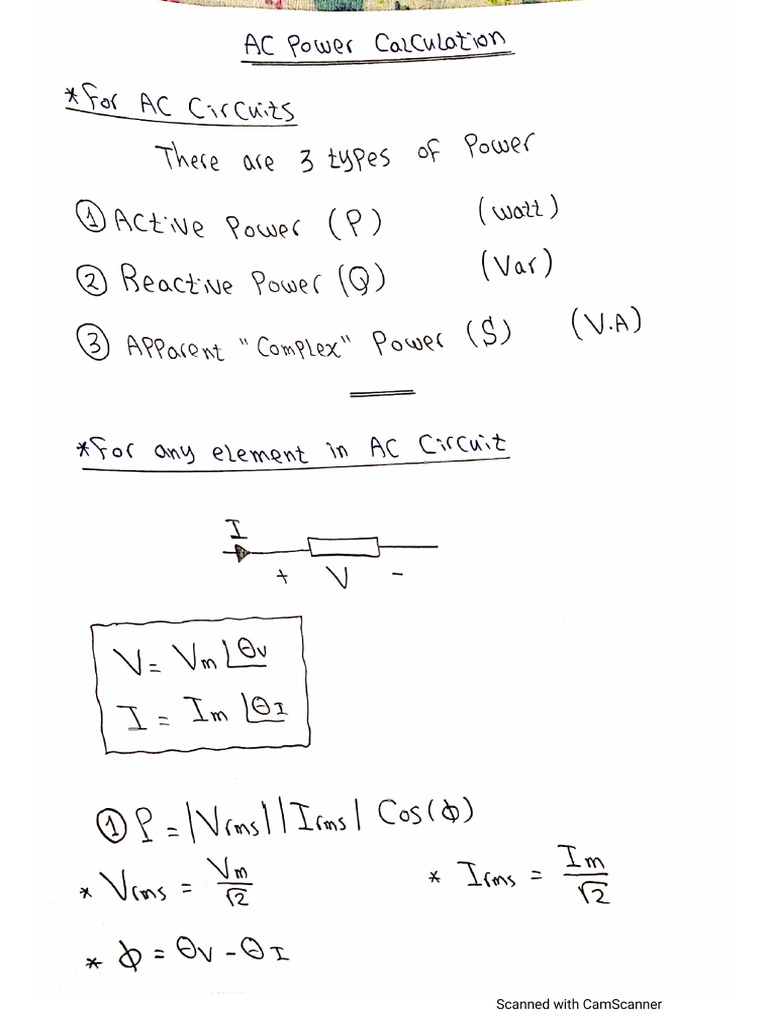 Sec 6 AC Power Calculations | PDF