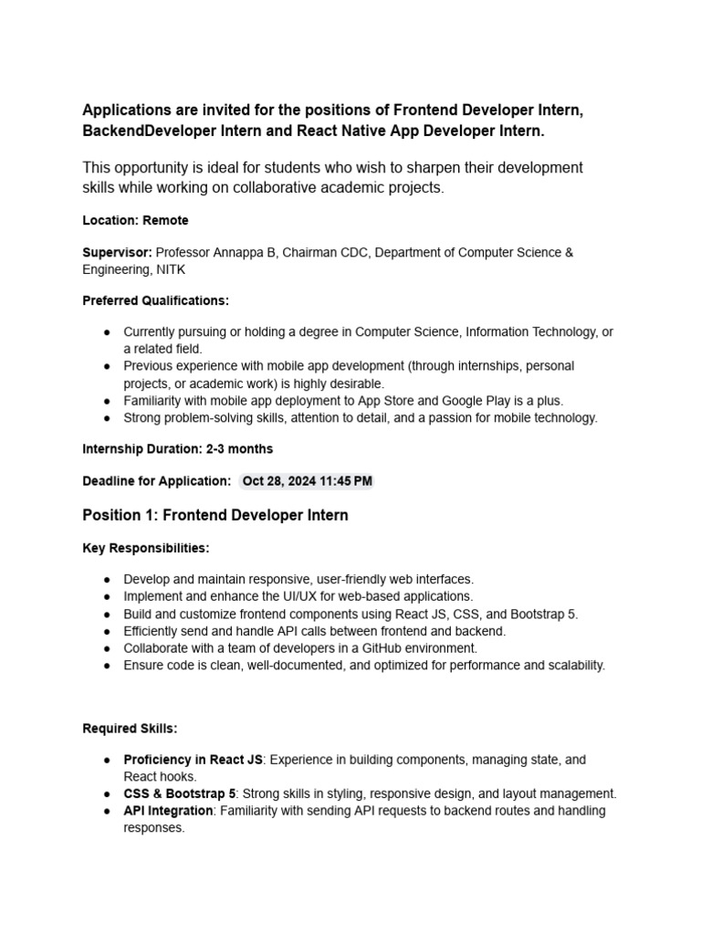 Internship Opportunities | PDF | Mobile App | Databases