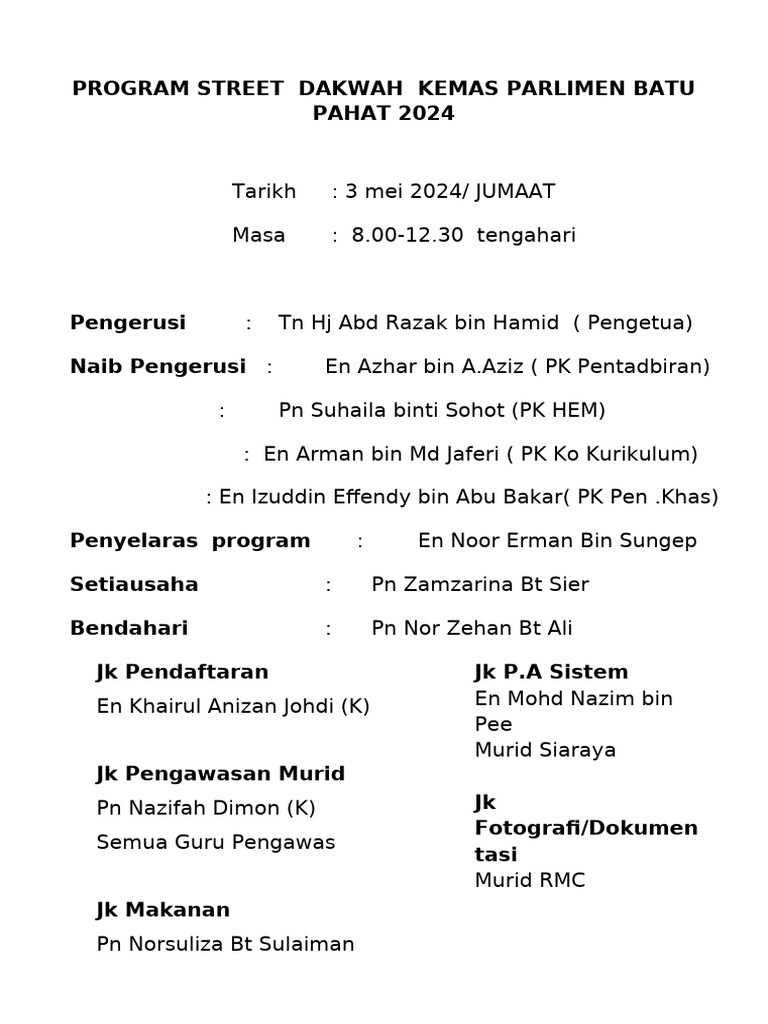 teks perasmian pesta kesenian | PDF
