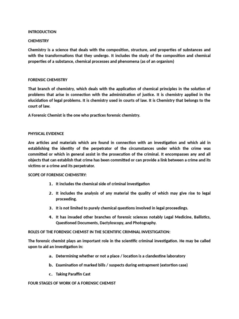 Chapter 2 - Forensic Chemistry | PDF | Evidence (Law) | Witness