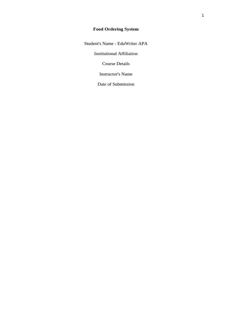 Paraphrased Food Ordering System | PDF | Qr Code | Mobile App
