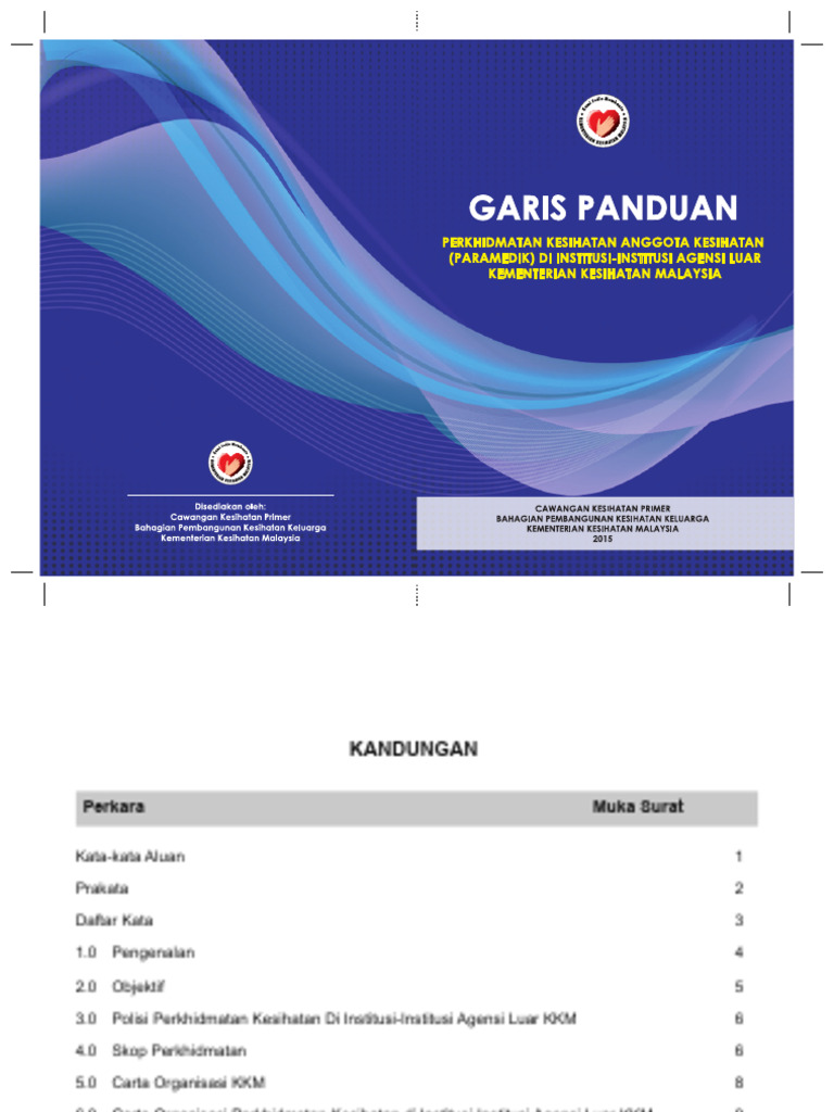 Garis Panduan Perkhidmatan Kesihatan Anggota Kesihatan Paramedik Di ...