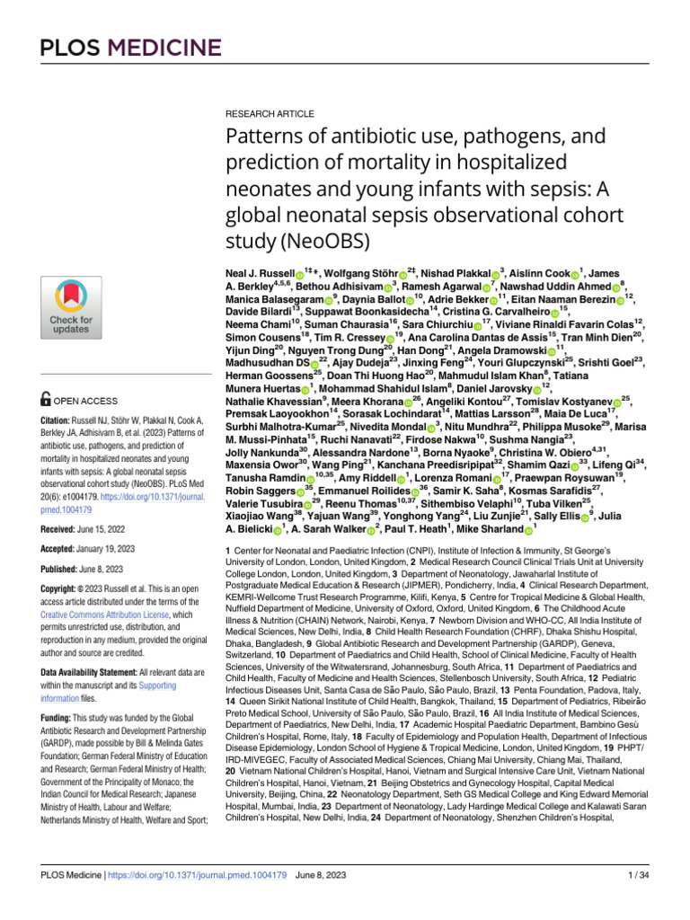 Patterns of Antibiotic Use Pathogens and Predictio | PDF | Neonatology ...