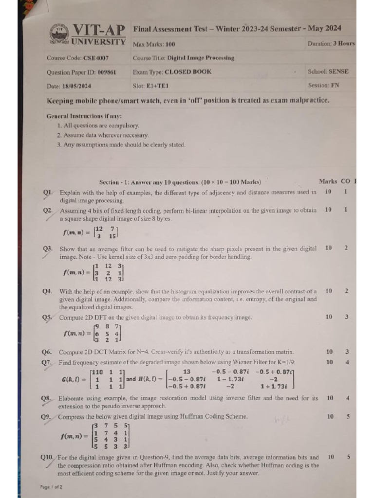 Cse4007 2024-05-18 E1 | PDF