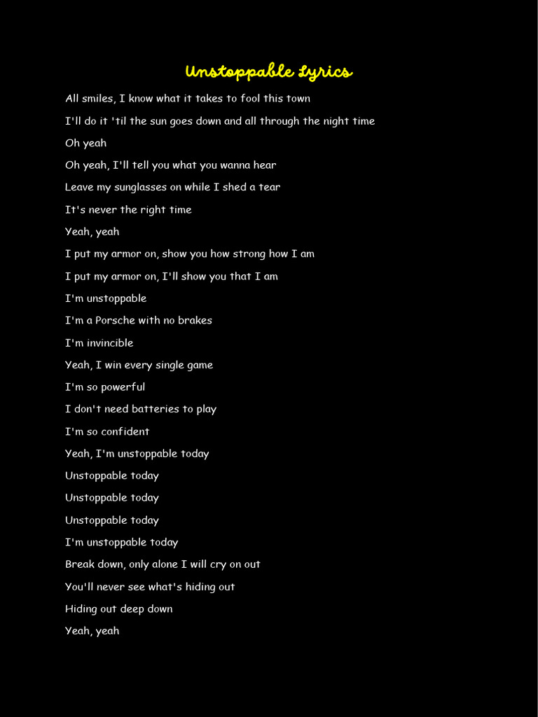 Unstoppable Lyrics | PDF