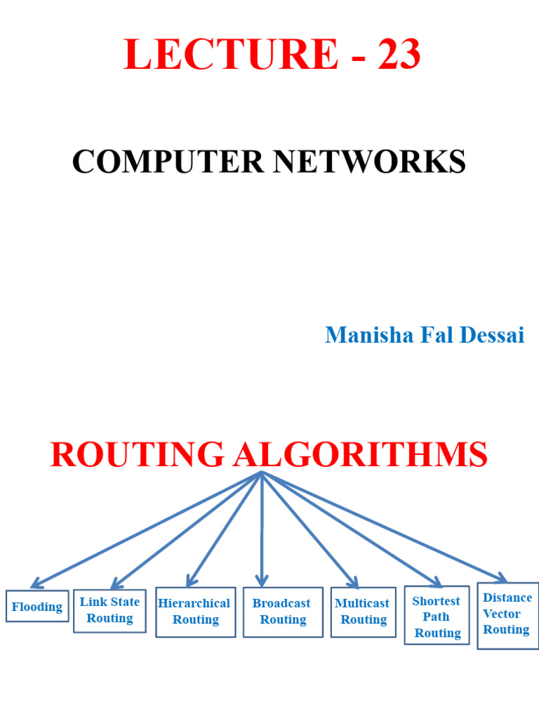 CN Lecture 23 - Routing Algorithms (Part 2) | PDF
