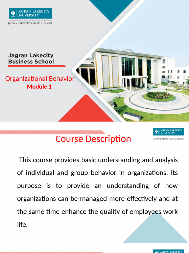 Intro OB_Module 1 | PDF | Organizational Behavior | Goal