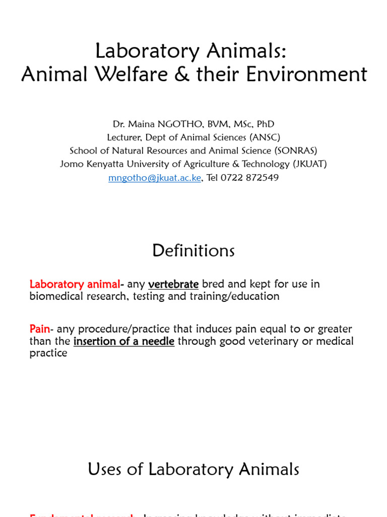 Lecture - 02 Laboratory Animals Welfare 2024 | PDF | Animal Testing ...