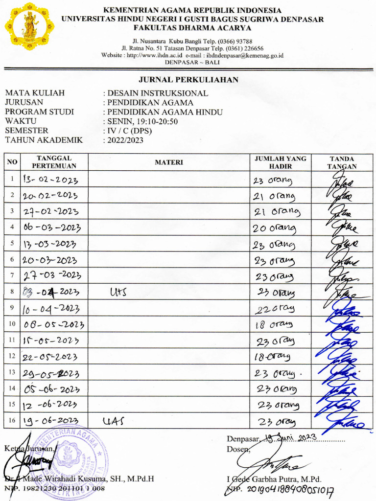 Jurnal Perkuliahan | PDF