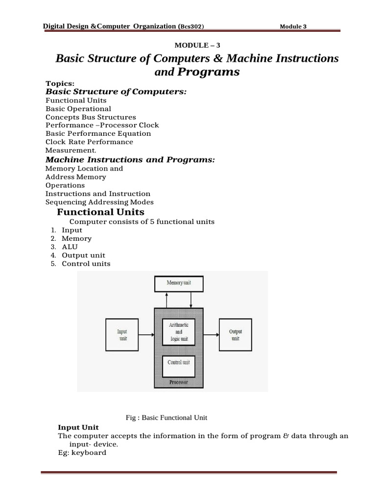 Module-3 Basic str of computer,Machine Instruction | PDF | Central Processing Unit | Computer ...