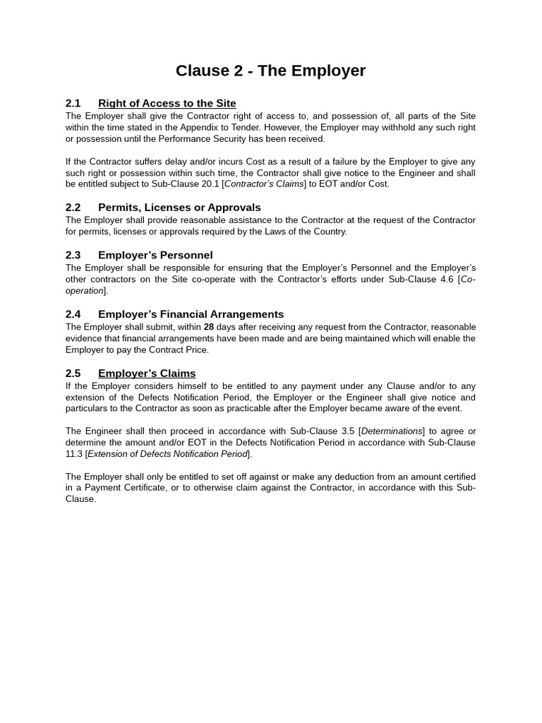 CLAUSE 2 - The Employer | PDF