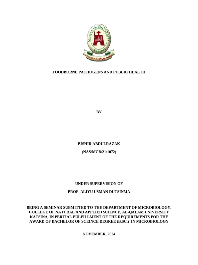 BISHIR ABDULRAZAK Semn | PDF | Foodborne Illness | Pathogen