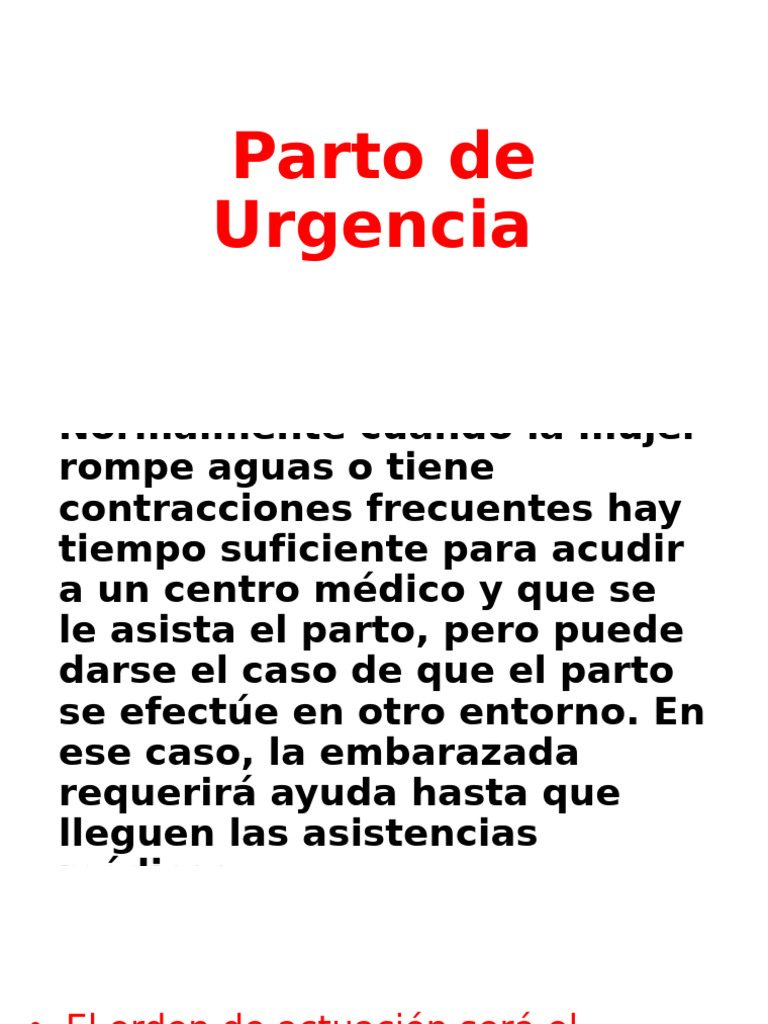 Guía de Parto de Urgencia: Pasos Clave | PDF | Parto