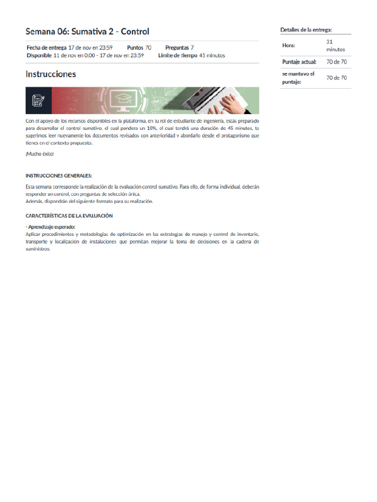 Semana 06 Sumativa 2 Control | PDF
