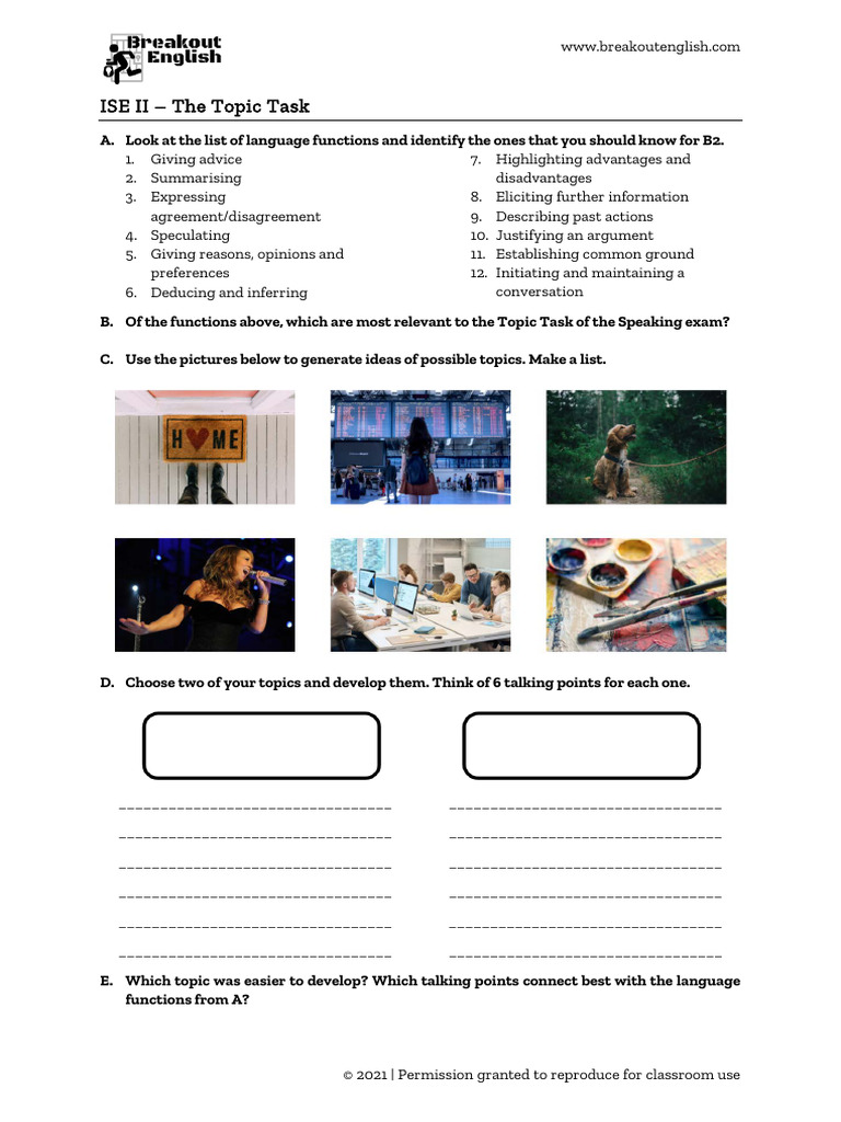 ISE II The Topic Task | PDF | Cognition | Cognitive Science