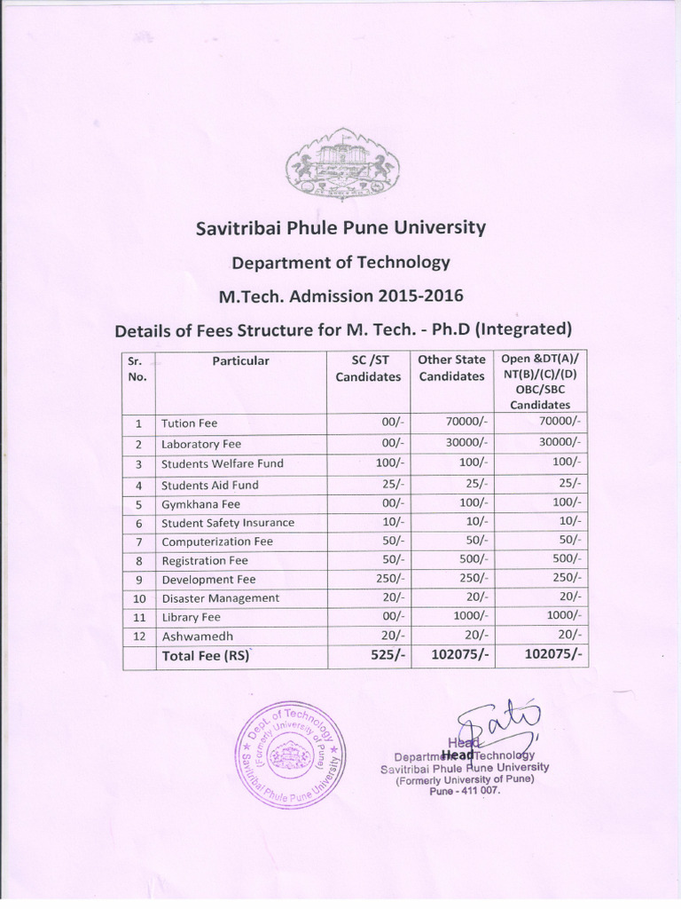 Dot Fee Structure All | PDF